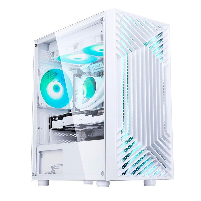 GABINETE GAMER LIKETEC ORBITAL SNOW MINI TOWER RGB M-ATX LATERAL EM ...