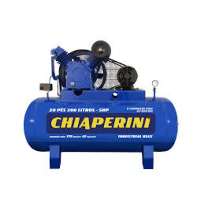 COMPRESSOR 20 RCH 200L BLUE COM MOTOR TRIFÀSICO CHIAPERINI - IMPERIAL FERRAMENTAS