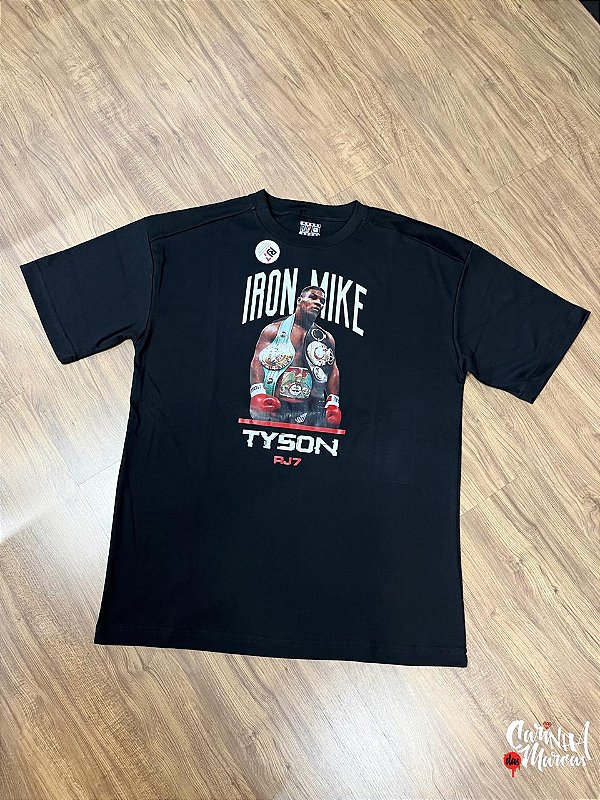 Camiseta RJ7 Masculina Suedine Mike Tyson- Preta - CARINHA DAS MARCAS