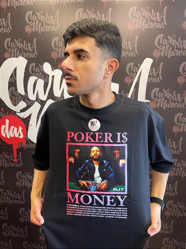 Camiseta RJ7 Masculina Suedine Neymar Jr.- Preta - CARINHA DAS MARCAS