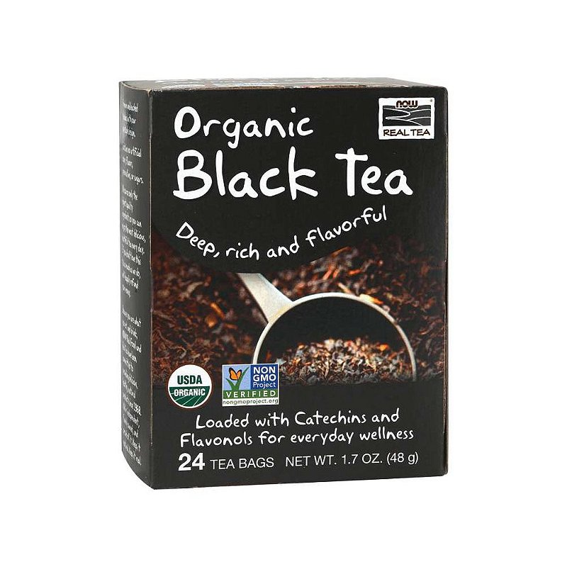 Chá Organic Black Tea 24 sachês - Now Real Tea - BH Suplementos