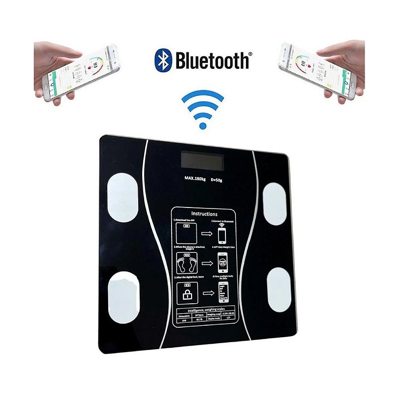 Balança digital corporal c/ Bioimpedancia e aplicativo via Bluetooth ...