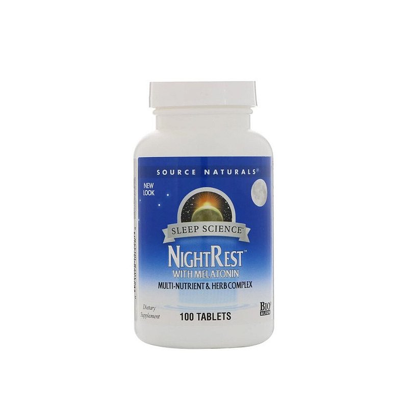 Night Rest com Melatonina + Gaba 100 Tabletes - Source Naturals - BH ...