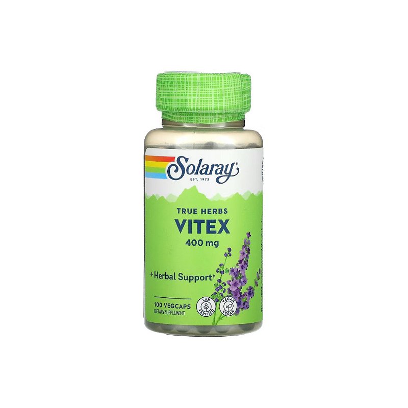 Vitex 400mg 100 Cápsulas Veganas - Solaray - BH Suplementos