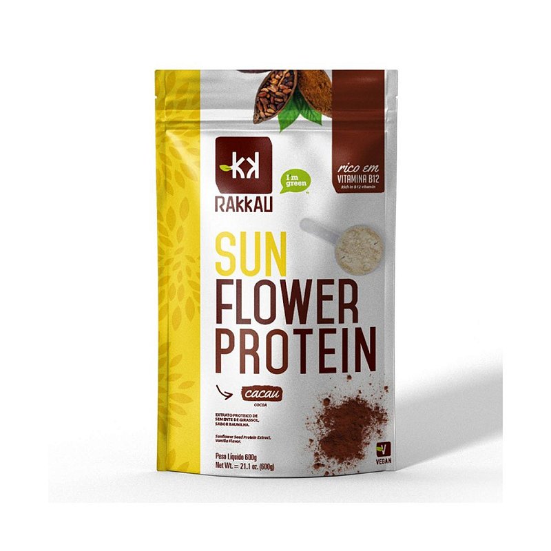 Proteína Vegana Sunflower Protein em Pouch de 600g - Rakkau - BH Suplementos