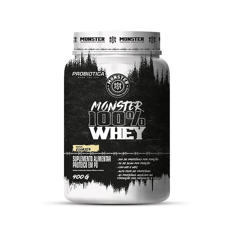 Monster 100% Whey 900g - Probiótica - BH Suplementos