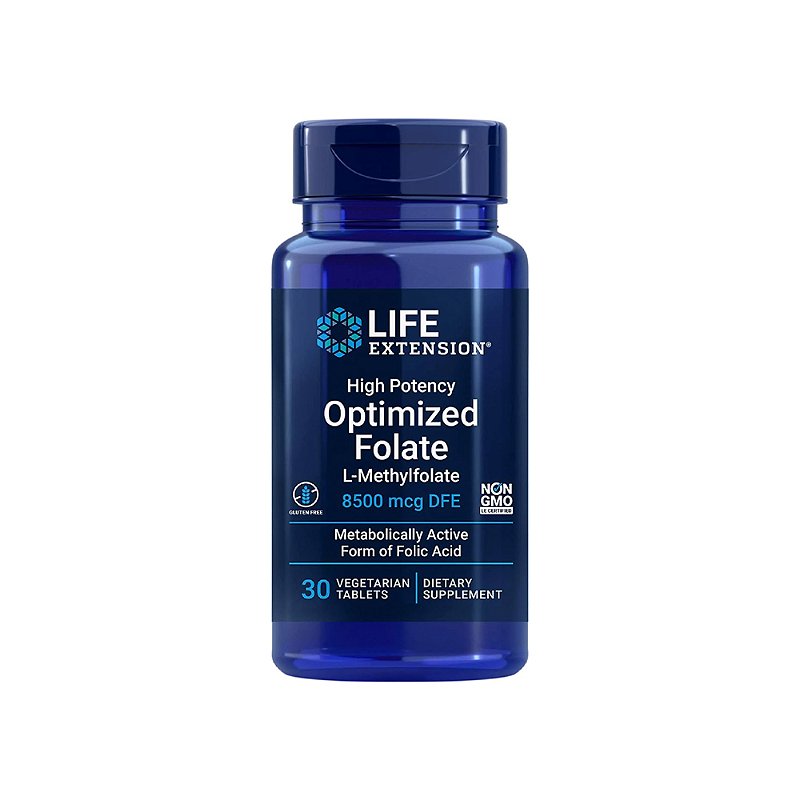 Optimized Folate L-Methylfolate 8500mcg 30 Tabletes - Life Extension ...