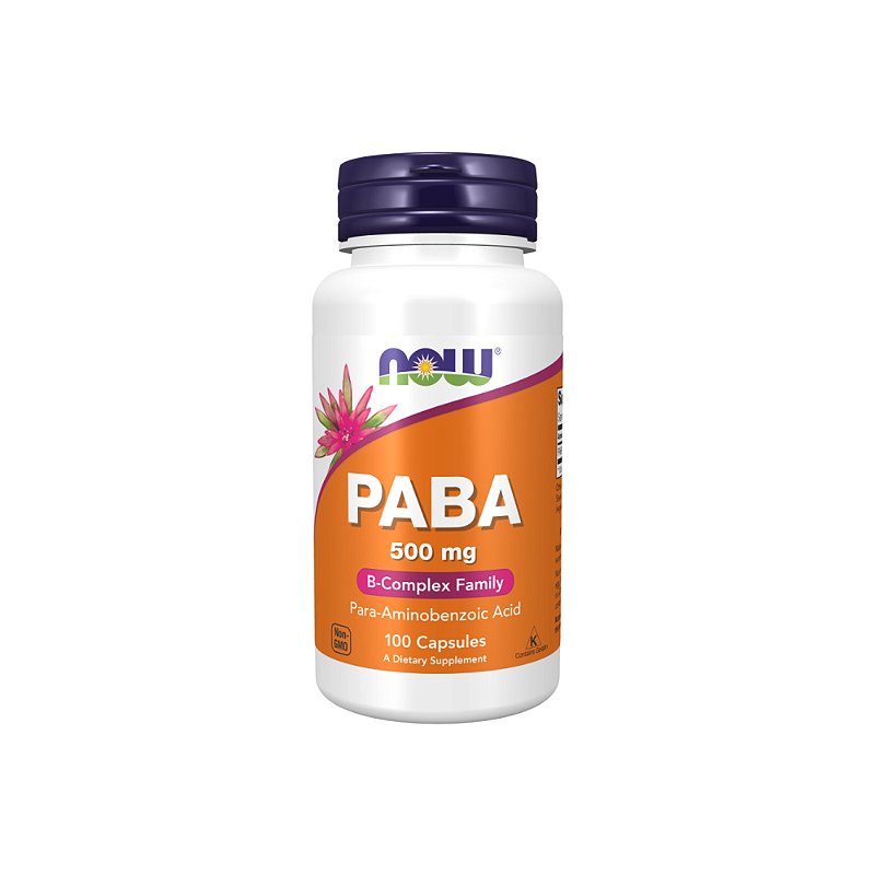 PABA 500mg 100 Cápsulas - Now Foods - BH Suplementos