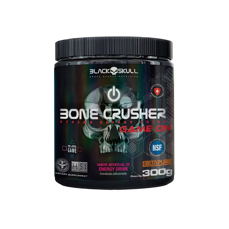 Bone Crusher Game On 300g - Black Skull - BH Suplementos