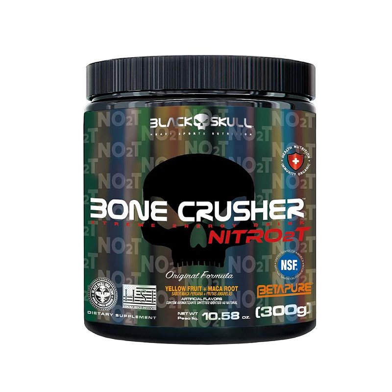 Bone Crusher Nitro 2T 300g - Black Skull - BH Suplementos