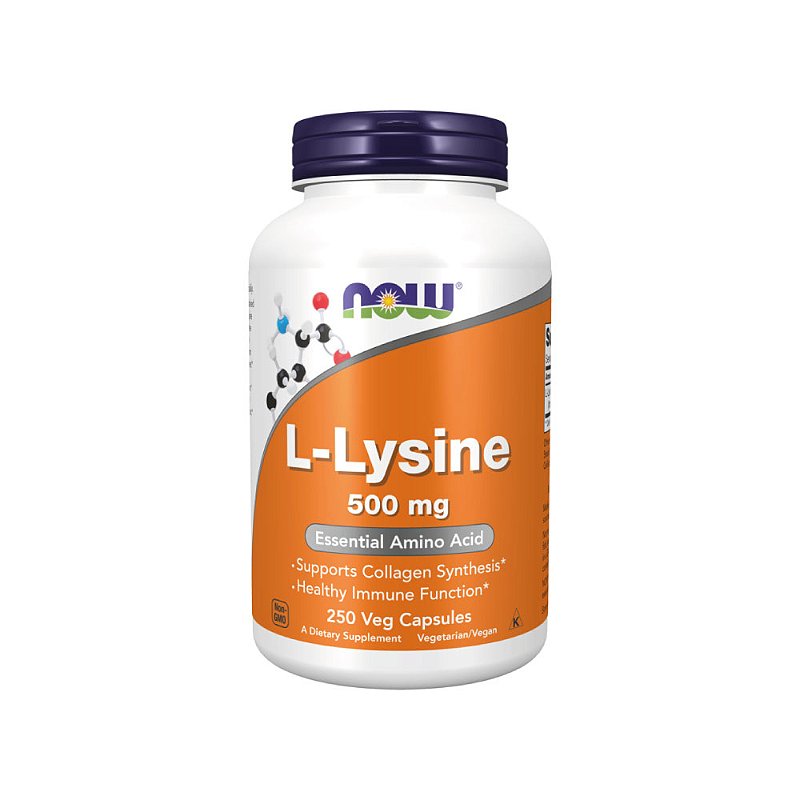 L-Lysine 500mg 250 Tabletes (L-Lisina) - Now Foods - BH Suplementos