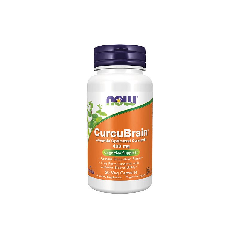 CurcuBrain 400mg 50 Veg Cápsulas - Now Foods - BH Suplementos