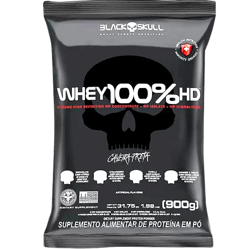 100% Whey Hd Refil 900g Black Skull: Acelere Seus Ganhos Musculares ...
