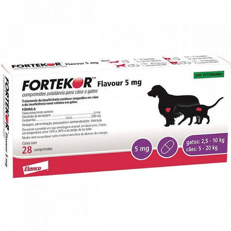 Fortekor 5mg Elanco 28 Comprimidos - Mercado AgroPet