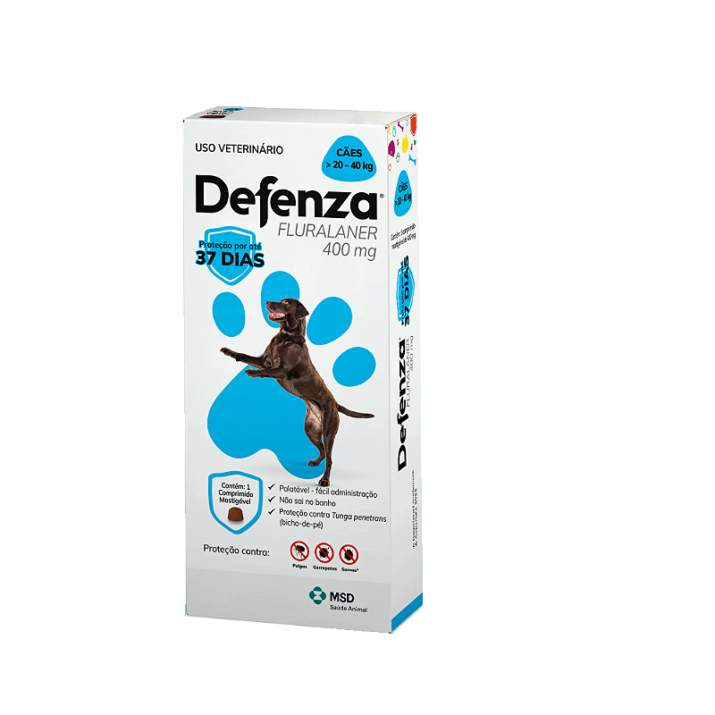 Defenza Antipulgas e Carrapatos - Cães 20 a 40 kg - Mercado AgroPet