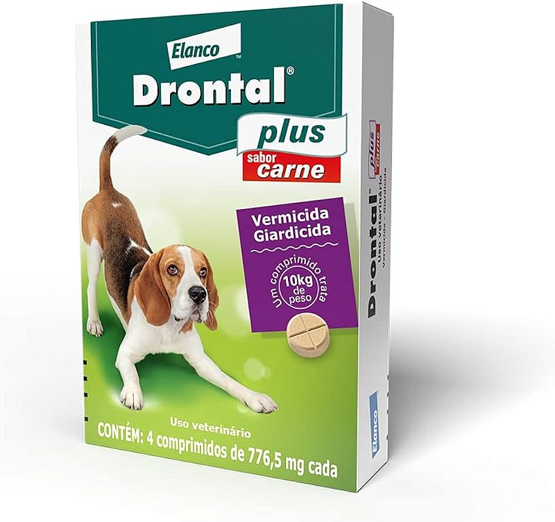 Drontal Plus Carne Cães 10kg - 4 Comprimidos - Mercado AgroPet