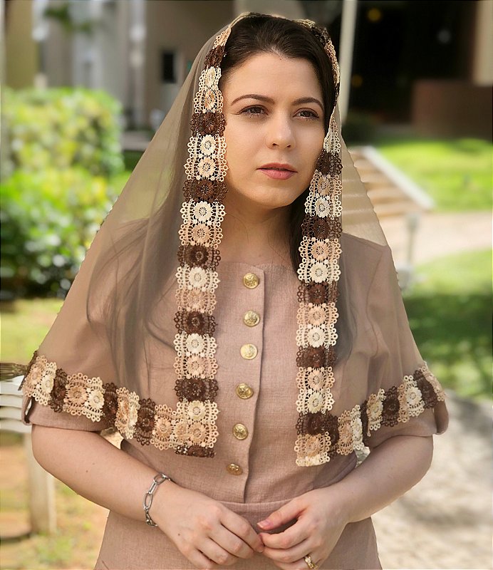 Véu Família de Nazaré - tipo voil - Maria Modesta