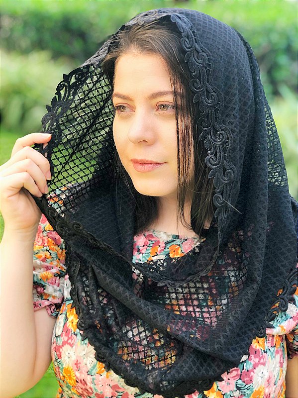 Véu Sta. Bernadette - Infinity Preto - Maria Modesta