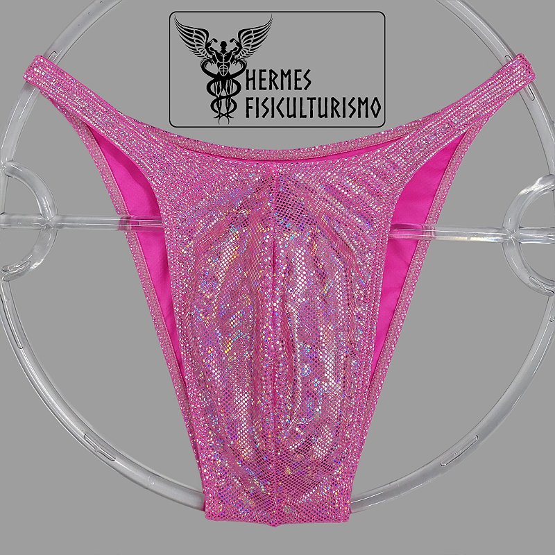 Sunga Bodybuilder Rosa Clara Holográfica - Corte Pró - Hermes ...