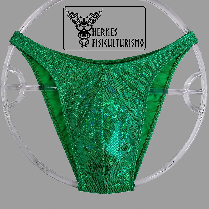 Sunga Bodybuilder Verde Holográfica - Corte Tradicional - Hermes ...