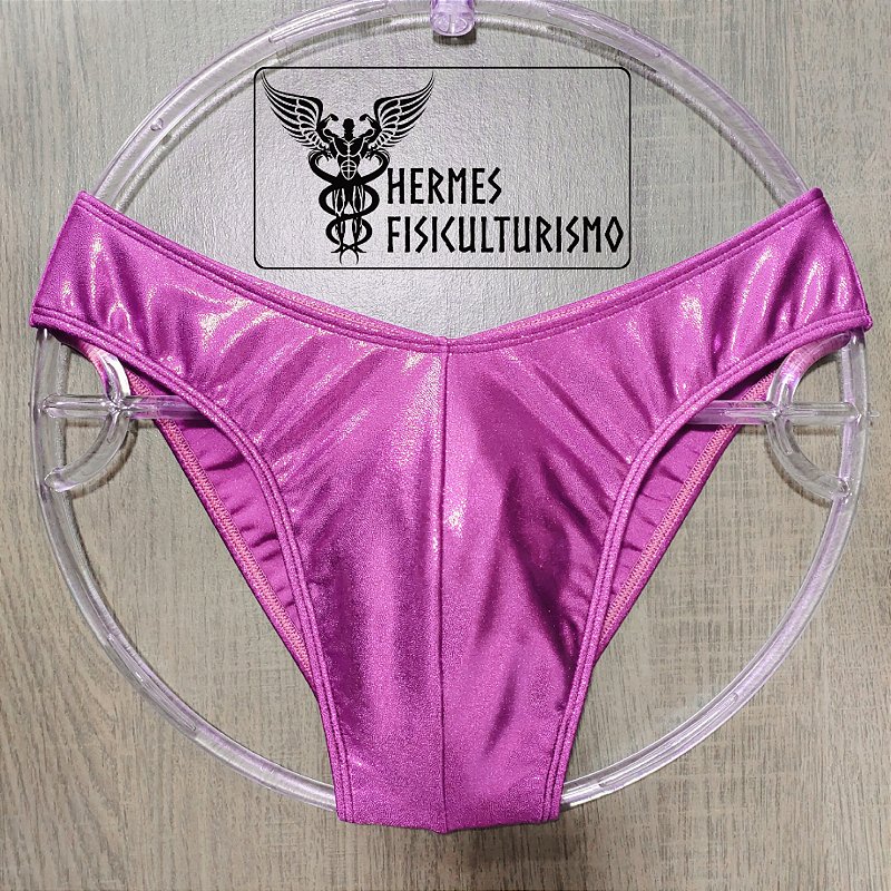 Sunga Bodybuilder Rosa Brilhante - Corte IFBB - Hermes Fisiculturismo