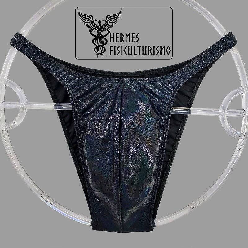 Sunga Bodybuilder Preta Camaleão - Corte Pró - Hermes Fisiculturismo