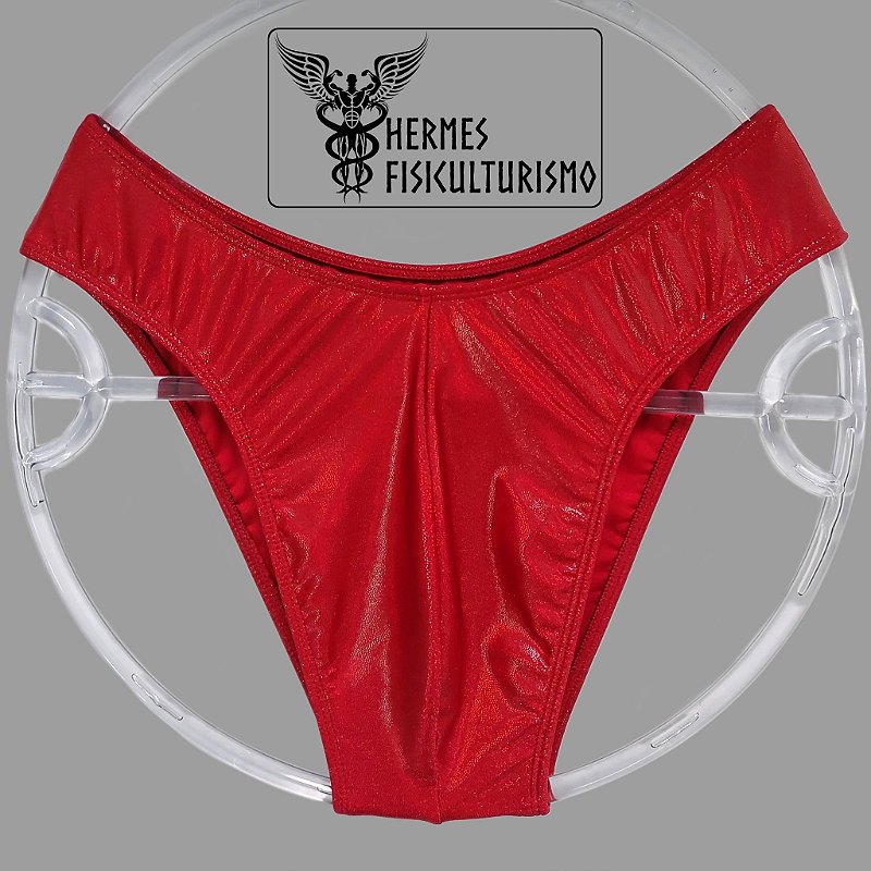 Sunga Bodybuilder Vermelha Camaleão - Corte IFBB - Hermes Fisiculturismo