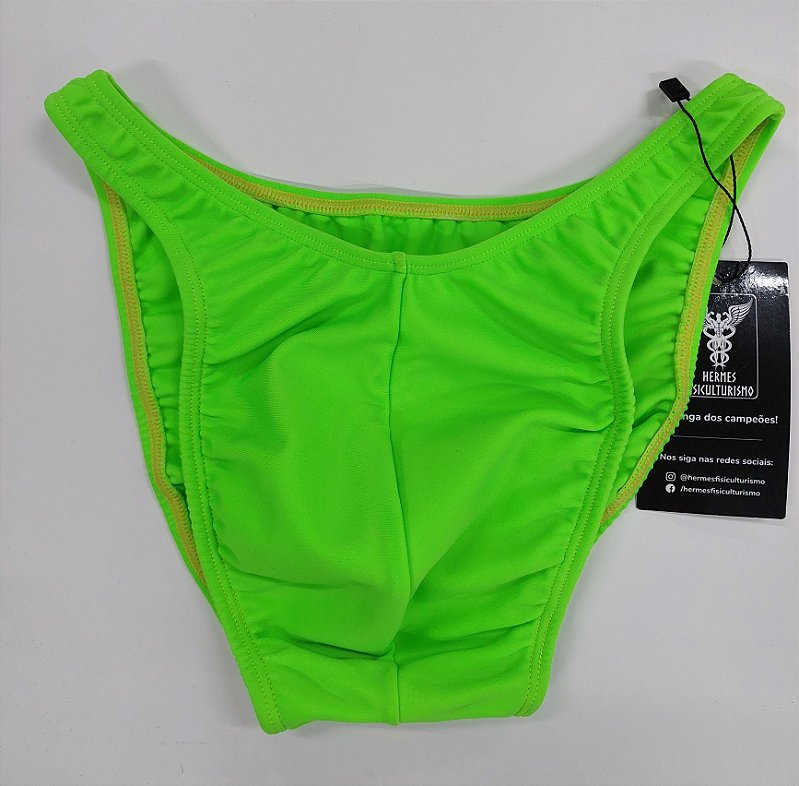 Sunga Bodybuilder – Tradicional – M – Verde Limão Lycra – Sem costura ...