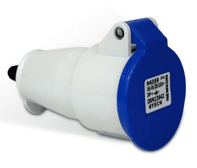 ACOPLAMENTO 3P+T 16A 220/240V 9H AZUL IP44 N-4059 NEWKON STECK ...