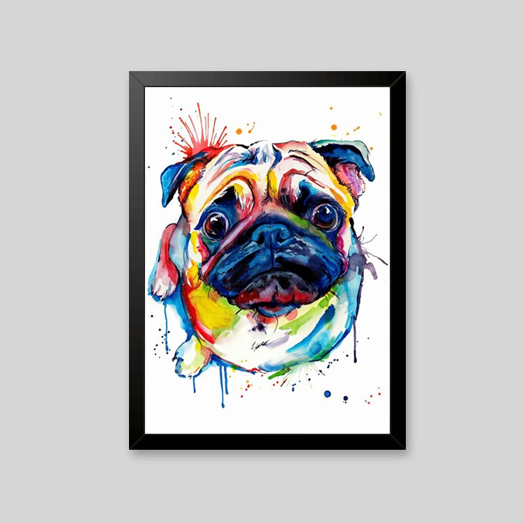 Quadro Decorativo Pug Abstrato - Frames Store | Quadros Decorativos