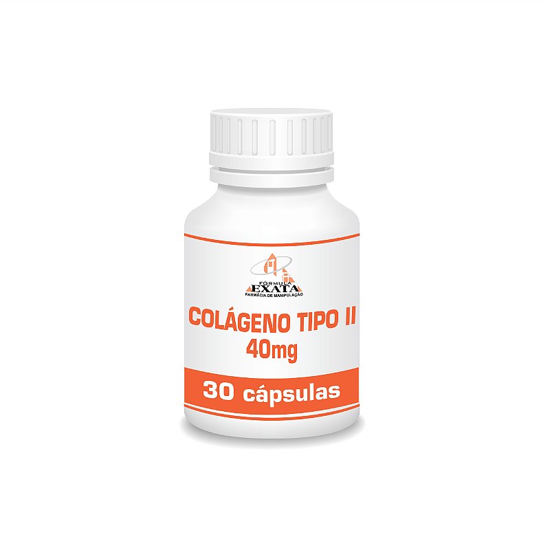 COLAGENO TIPO II 40mg 30 cápsulas - Farmácia Fórmula Exata
