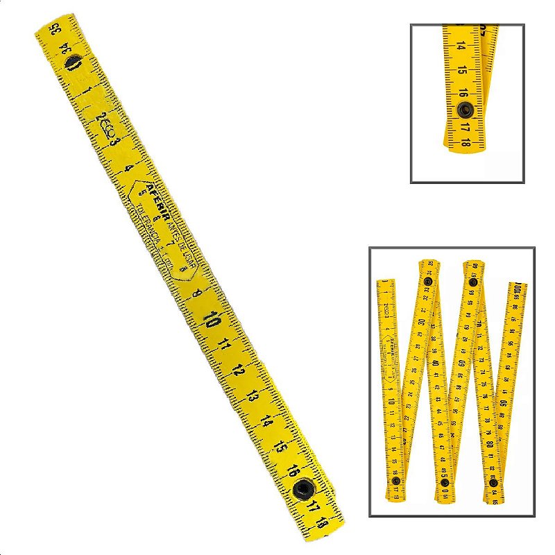 Metro Duplo Escala Métrica 1 Metros Amarelo - Bragante Ferramentas