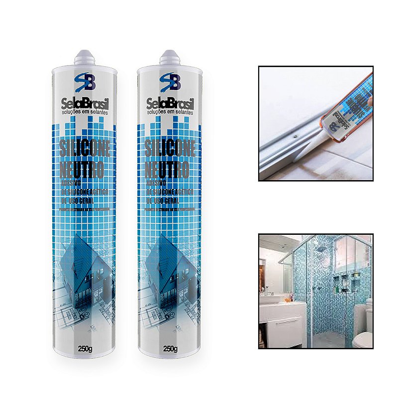 Kit 2 Silicone Neutro Incolor Transparente Tubo Uso Geral - Bragante ...