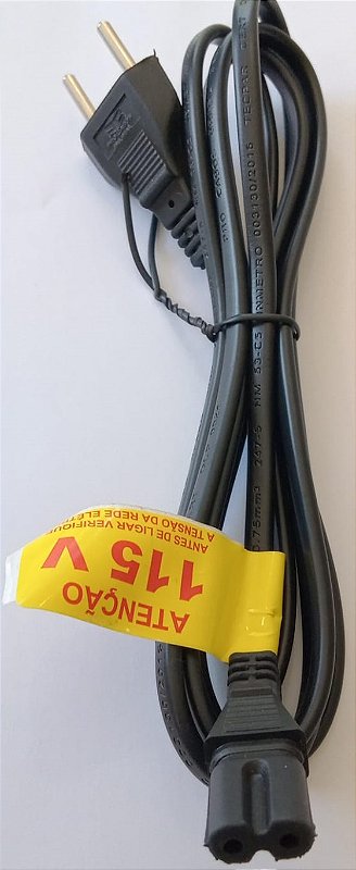 Cabo AC Bipolar Tipo 8 plano para Fontes Scanners Canon - Macrosolution