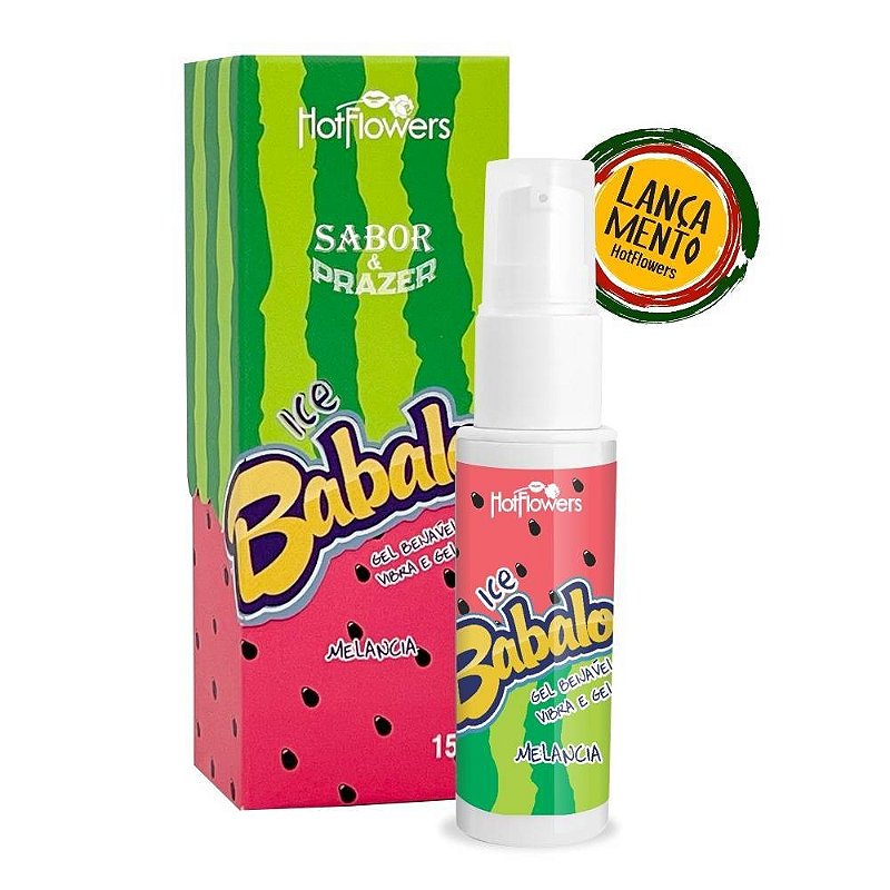 Gel Babaloo Ice Beijável Melancia Vibra e Gela - Distribuidora Hotflowers