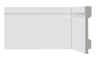Rodapé Bellitas 10cm com Friso Renova Flex Poliestireno Branco com ...