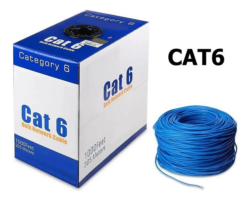 CABO DE INTERNET CAT6 RJ45 ETHERNET LAN GIGA 10/1000 300 METROS - MFL ...