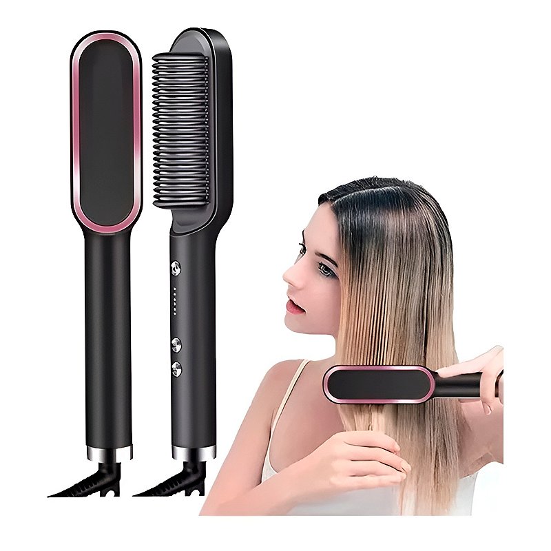 Escova De Cabelo Cerâmica Straightener Com Visor Led - Catálogo ...