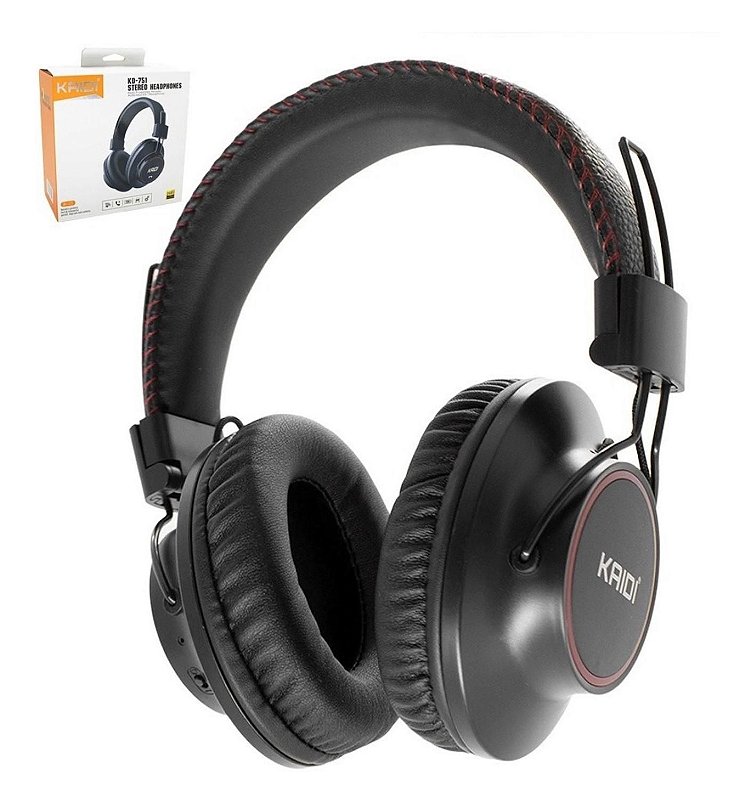Fone De Ouvido Stereo Sem Fio Bluetooth E Cartão Headphone Kd 751