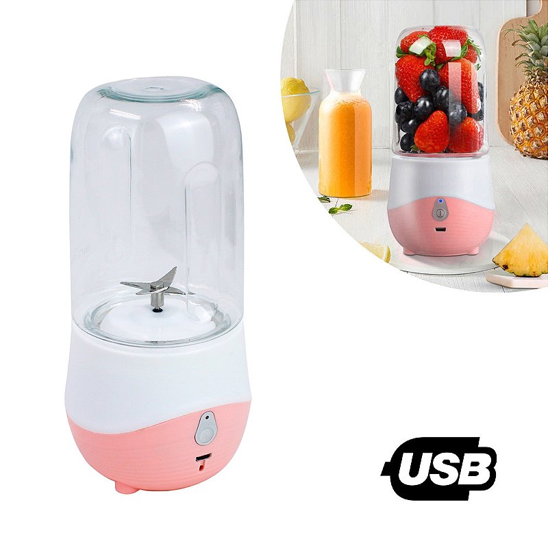Mini Liquidificador Portátil Shake Suco Juice Cup Mixer USB 300ml ...