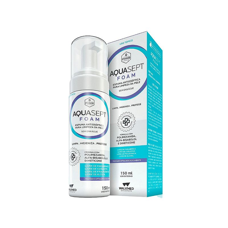 AQUASEPT FOAM Espuma Antisséptica 150ml, com Polihexanida PHMB - Total ...