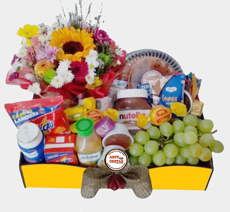 Arte Cesta Girassol - Arte Cestas - Cestas Personalizadas