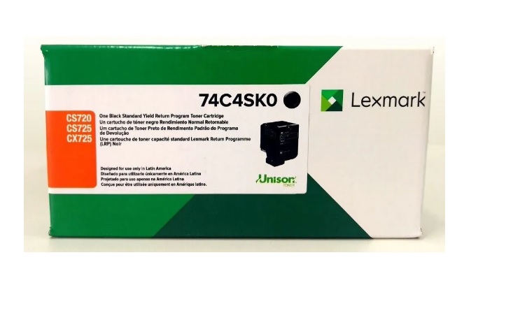 Toner Original Lexmark 74C4SK0 rendimento extra-alto 7.000 Pgs - Preto ...