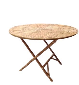 Mesa dobrável G em bambu D=150 cm - Chez Home - Decoração para Casa e Mesas