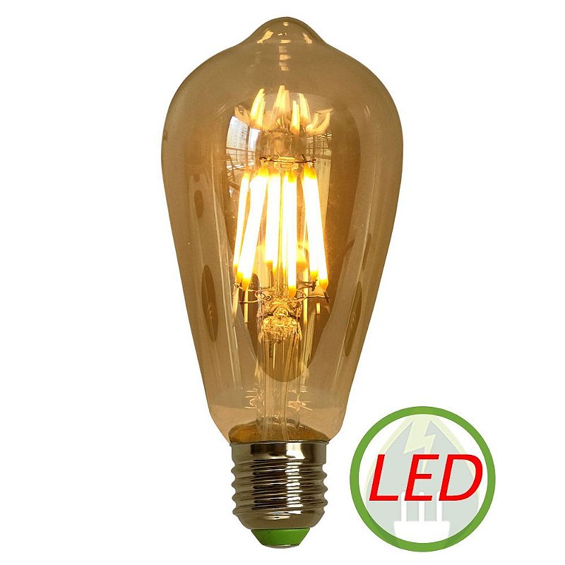 Lâmpada ST64 Retrô Decorativa Vintage Led 4w Bivolt - Gmh - Meta Lumens