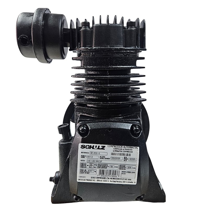 Bloco Cabeçote Compressor Schulz - CSI 2.6 / 4 / 7.4 BR Bravo (921.3510 ...