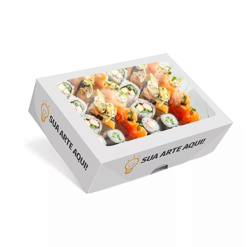 Caixa Box Para Sushi Com Visor Grande C/50 - Branca - As melhores ...