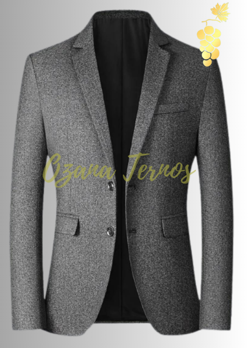 Blazer de Alfaiataria Masculino Cinza Mescla slim - Ozana ternos