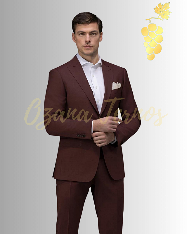 Terno Costume Marrom Avermelhado - Ozana ternos