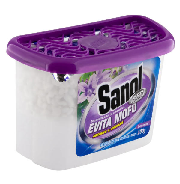 Anti Mofo Desumidificador de ambiente Evita mofo Lavanda 100g Sanol - Sampling & Repil